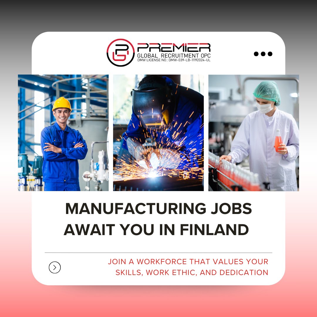 𝐌𝐚𝐧𝐮𝐟𝐚𝐜𝐭𝐮𝐫𝐢𝐧𝐠 𝐉𝐨𝐛𝐬 𝐚𝐰𝐚𝐢𝐭 𝐲𝐨𝐮 𝐢𝐧 𝐅𝐢𝐧𝐥𝐚𝐧𝐝 - Premier Global Recruitment
